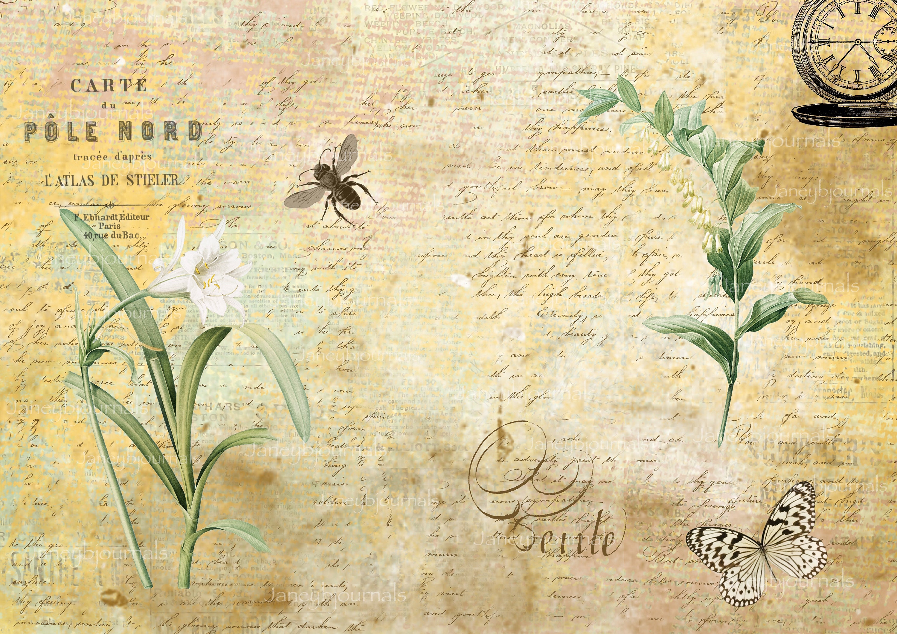 Junk Journal Printable Kit Botanical Yellows Digital - Etsy