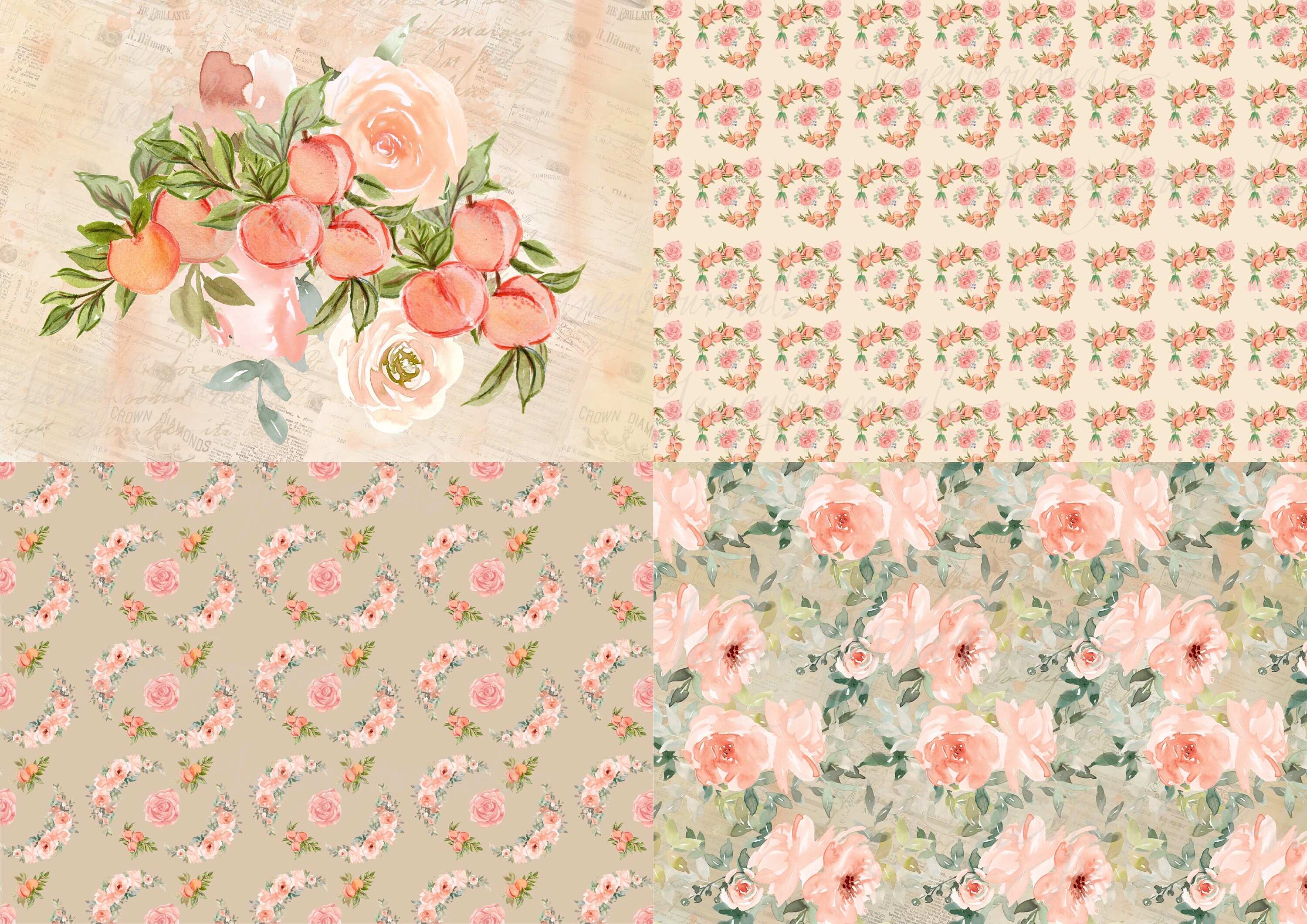 Just Peachy a printable junk journal kit 20 pages | Etsy