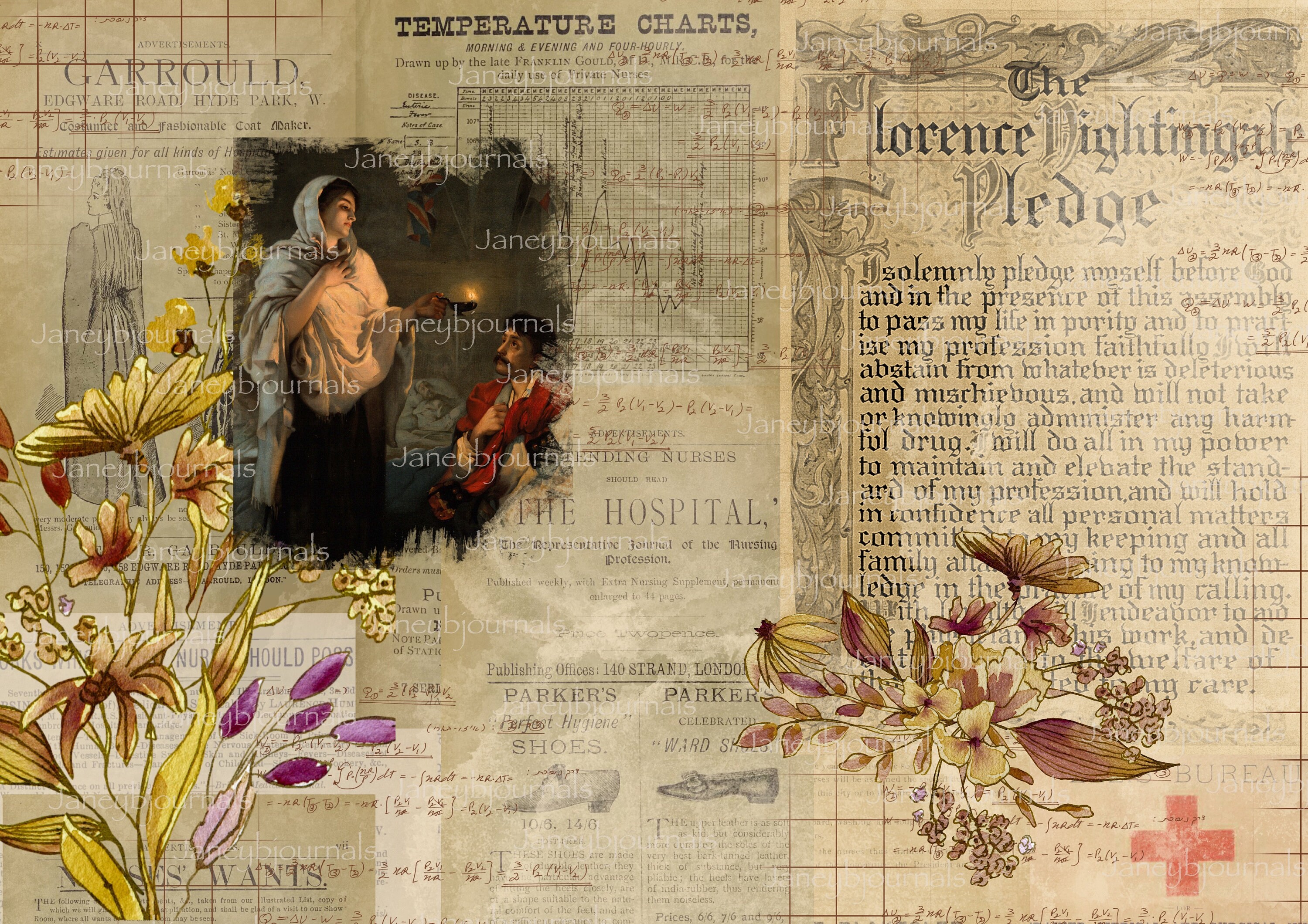 Beautiful Junk Journal Printable Kit the Nurse's Journal - Etsy