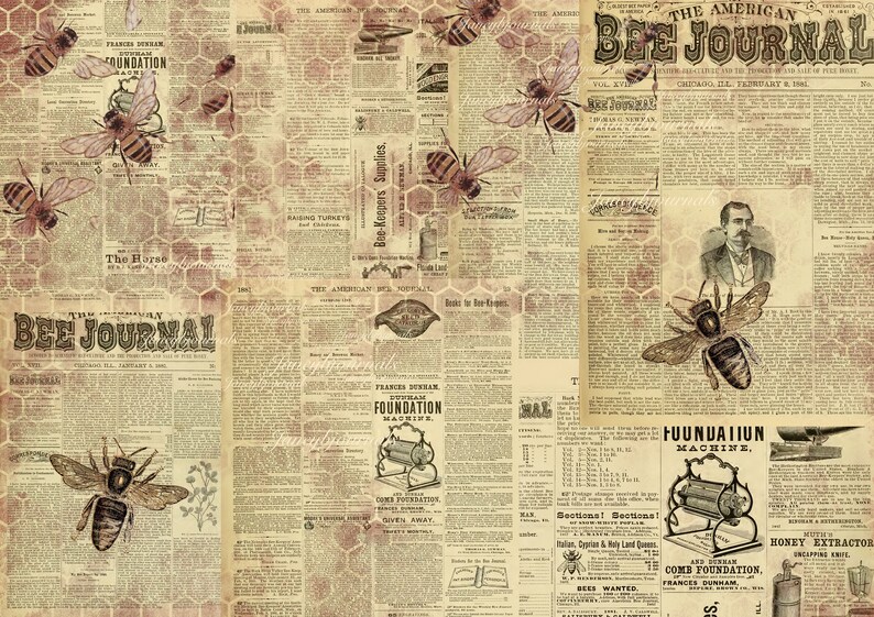 Companion Papers for Junk Journal Kit Honey Roses 15 Pages - Etsy UK