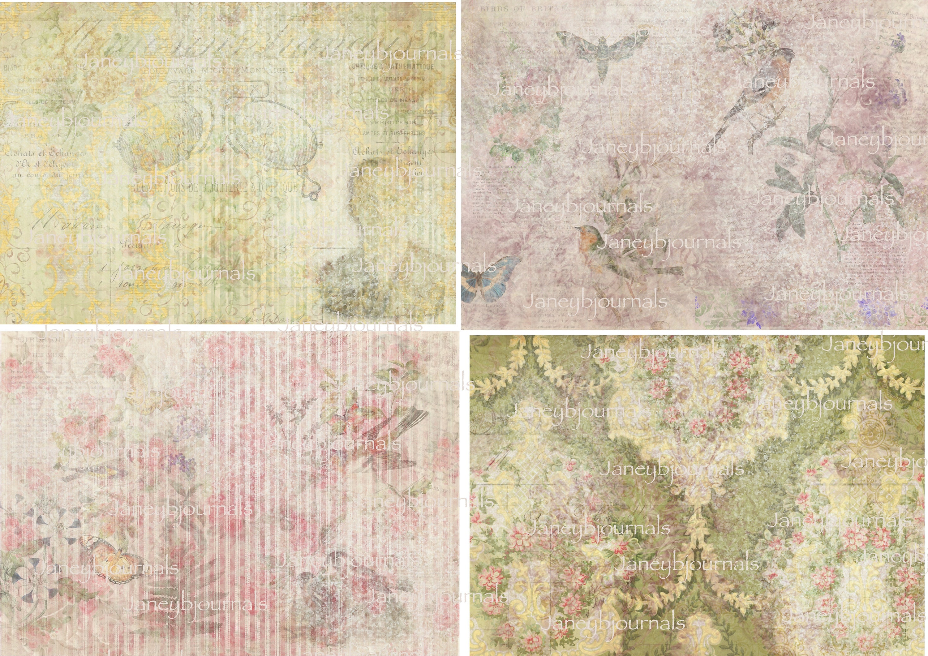 Junk Journal Collage Set28 Pages Papers and Ephemera - Etsy