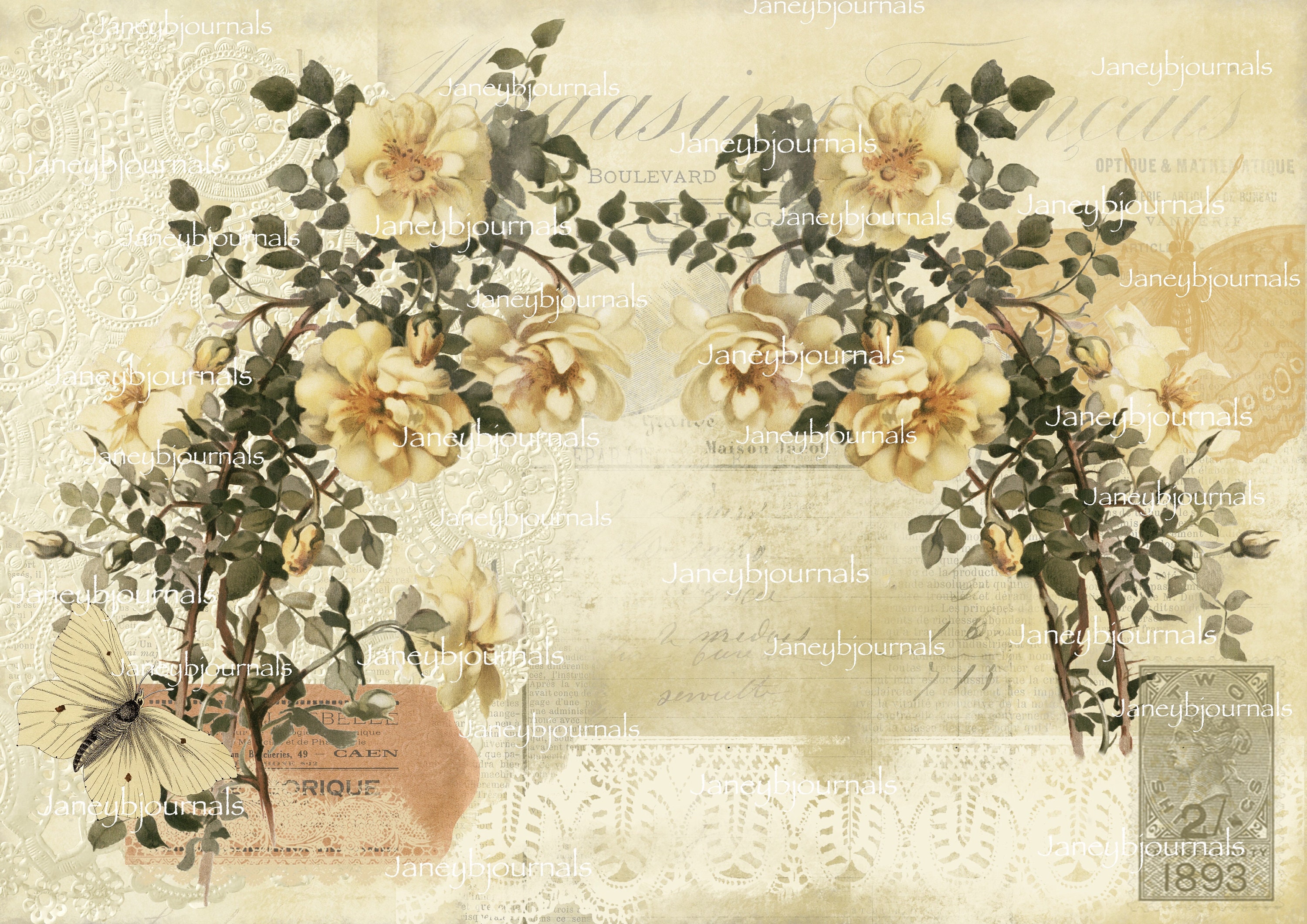 Yellow Roses Junk Journal Printable Kit 20 PAGES Vintage - Etsy UK