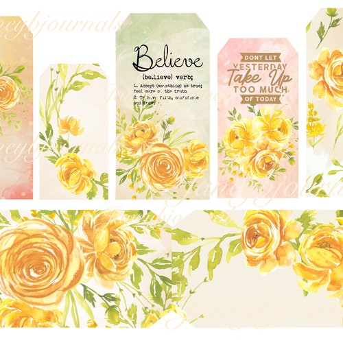 Yellow Roses Vintage Cards Junk Journal Printable Collage - Etsy