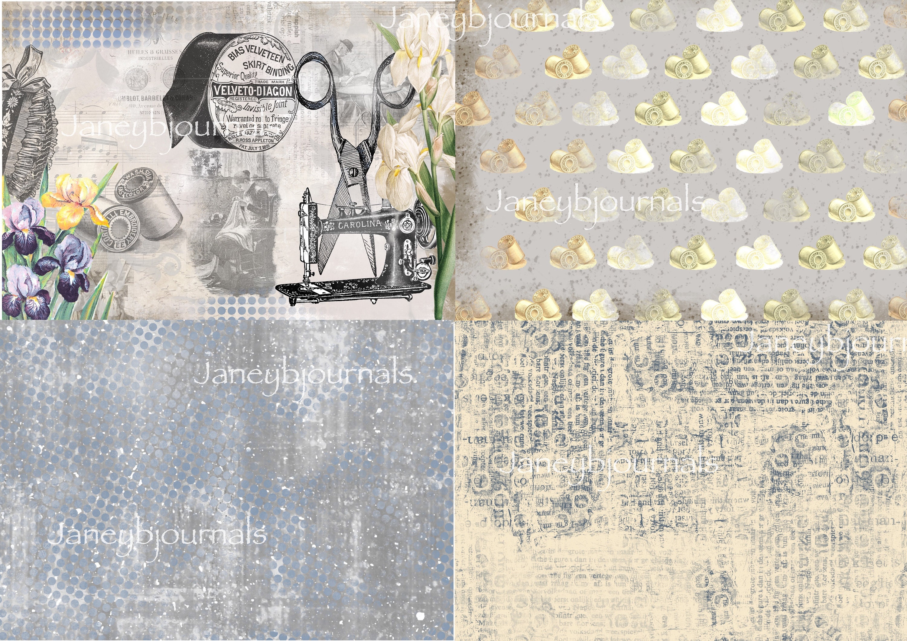 Junk Journal Kit Printable Papers and Ephemerasewing and - Etsy