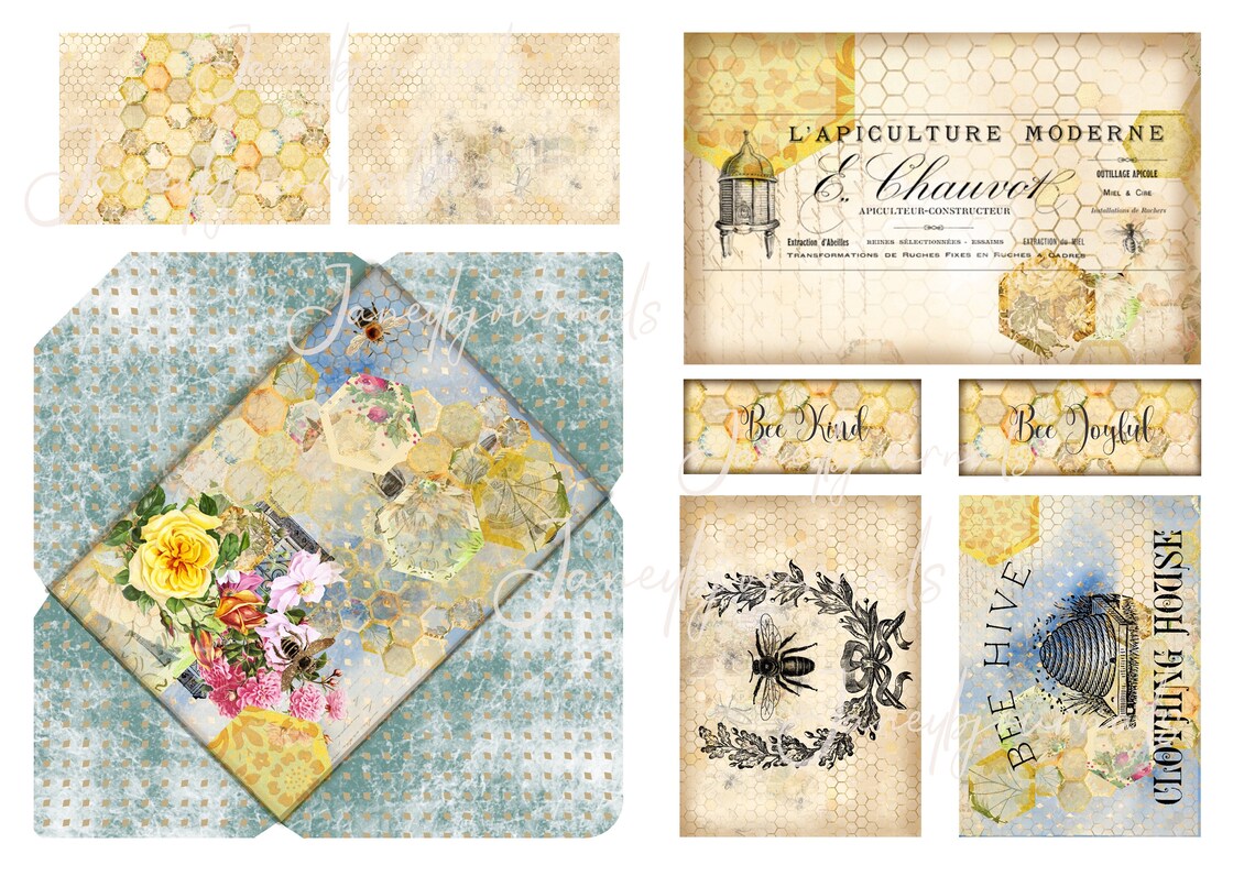 Bee Kind a Printable Junk Journal Kit Digital Download 18 - Etsy