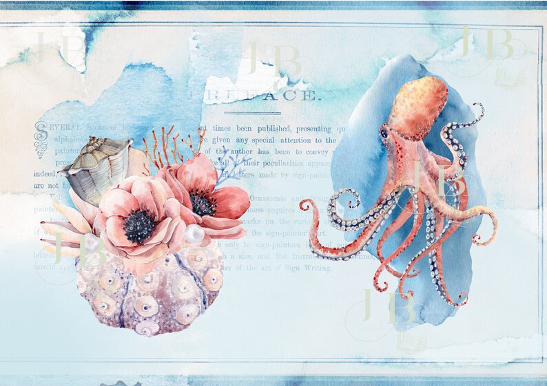 Seaglass a Beautiful Ocean Themed Junk Journal Kit to Print - Etsy