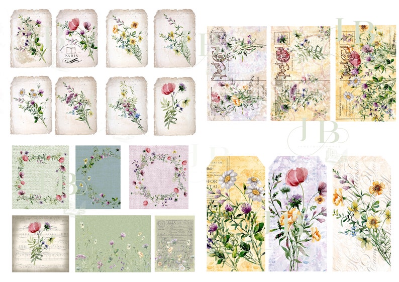 Meadowsong a Printable Junk Journal Kit Decorative Paper and - Etsy
