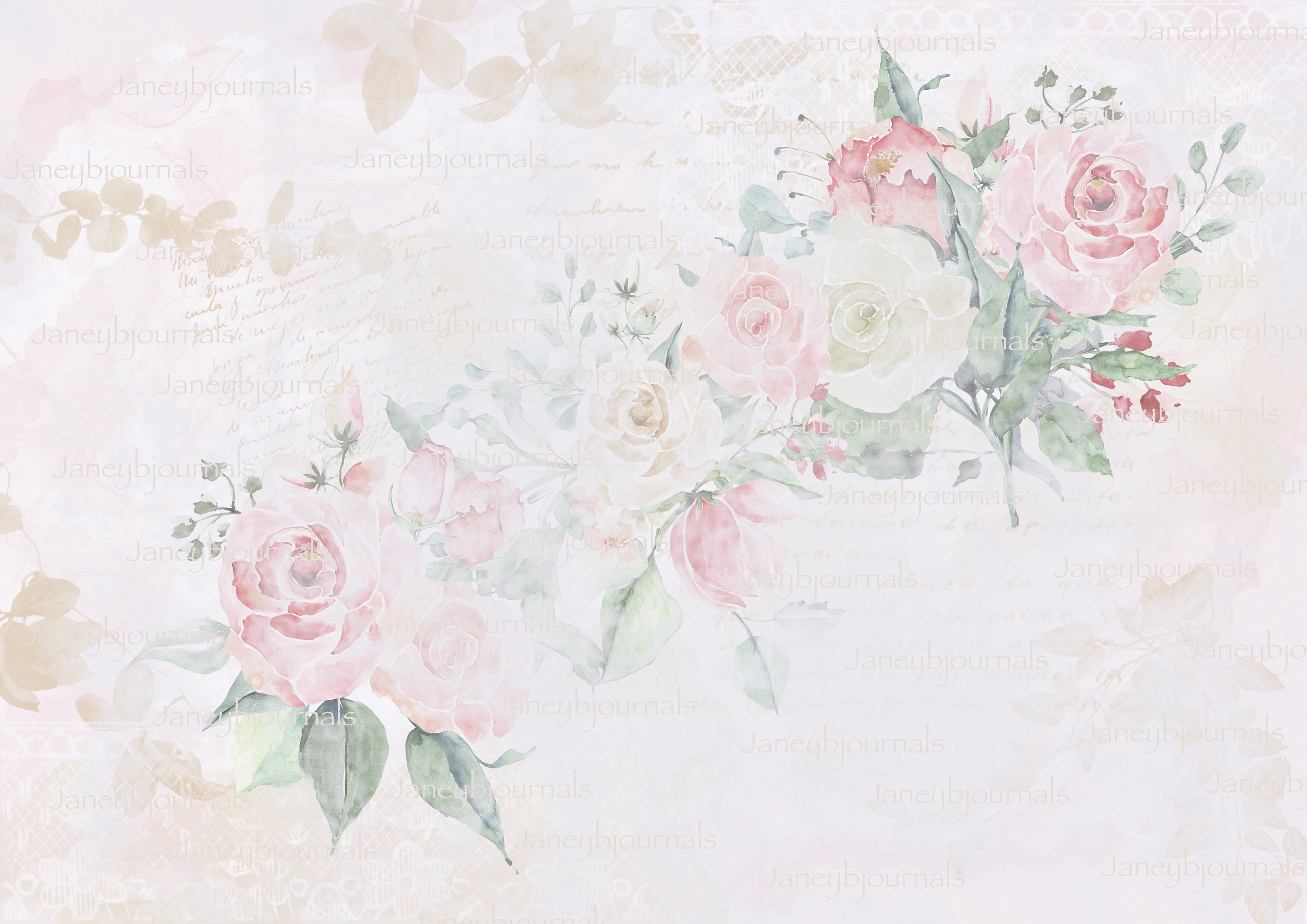 Junk Journal Printable Kit Creamy Roses Digital Download - Etsy