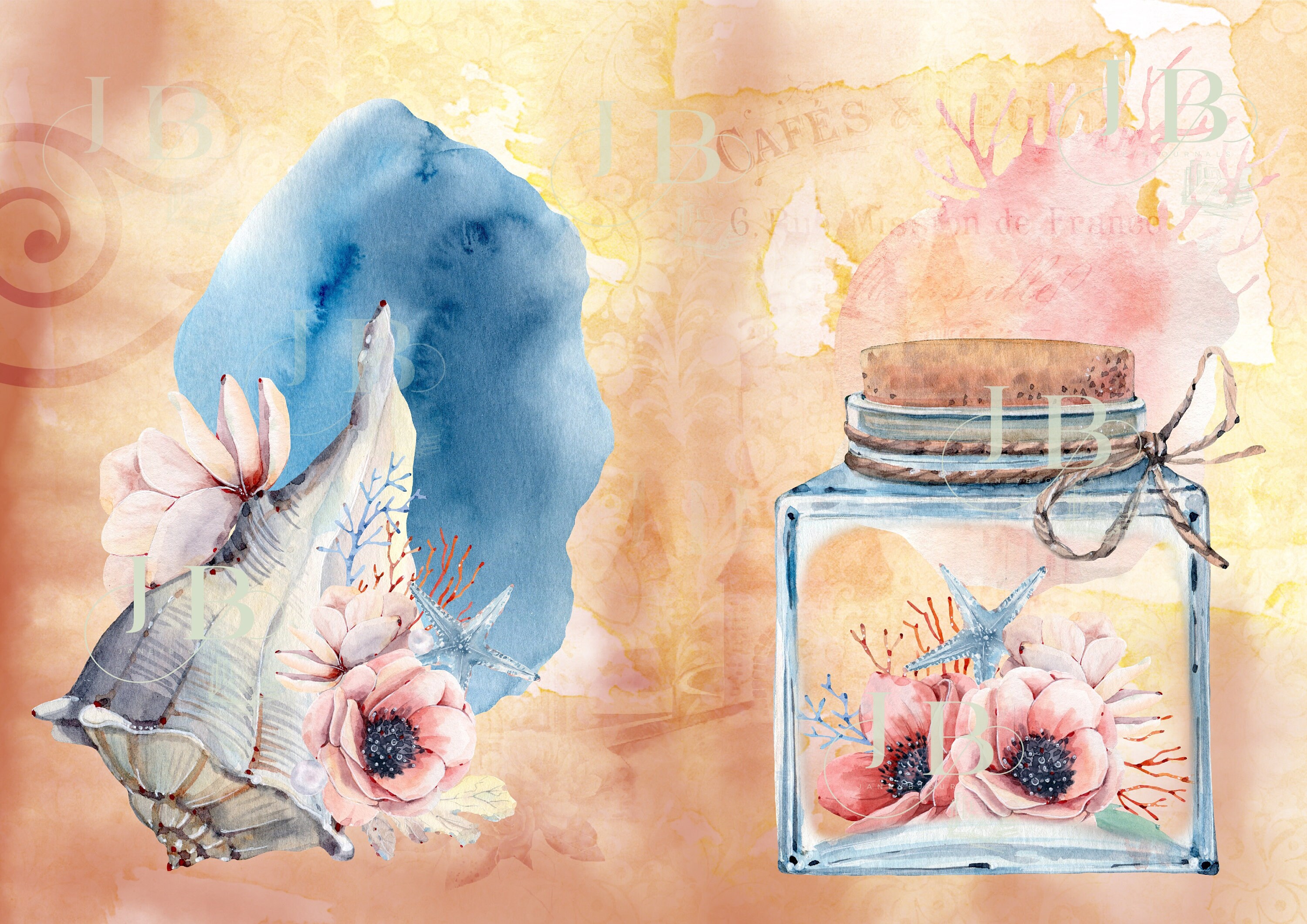 Seaglass a Beautiful Ocean Themed Junk Journal Kit to Print - Etsy