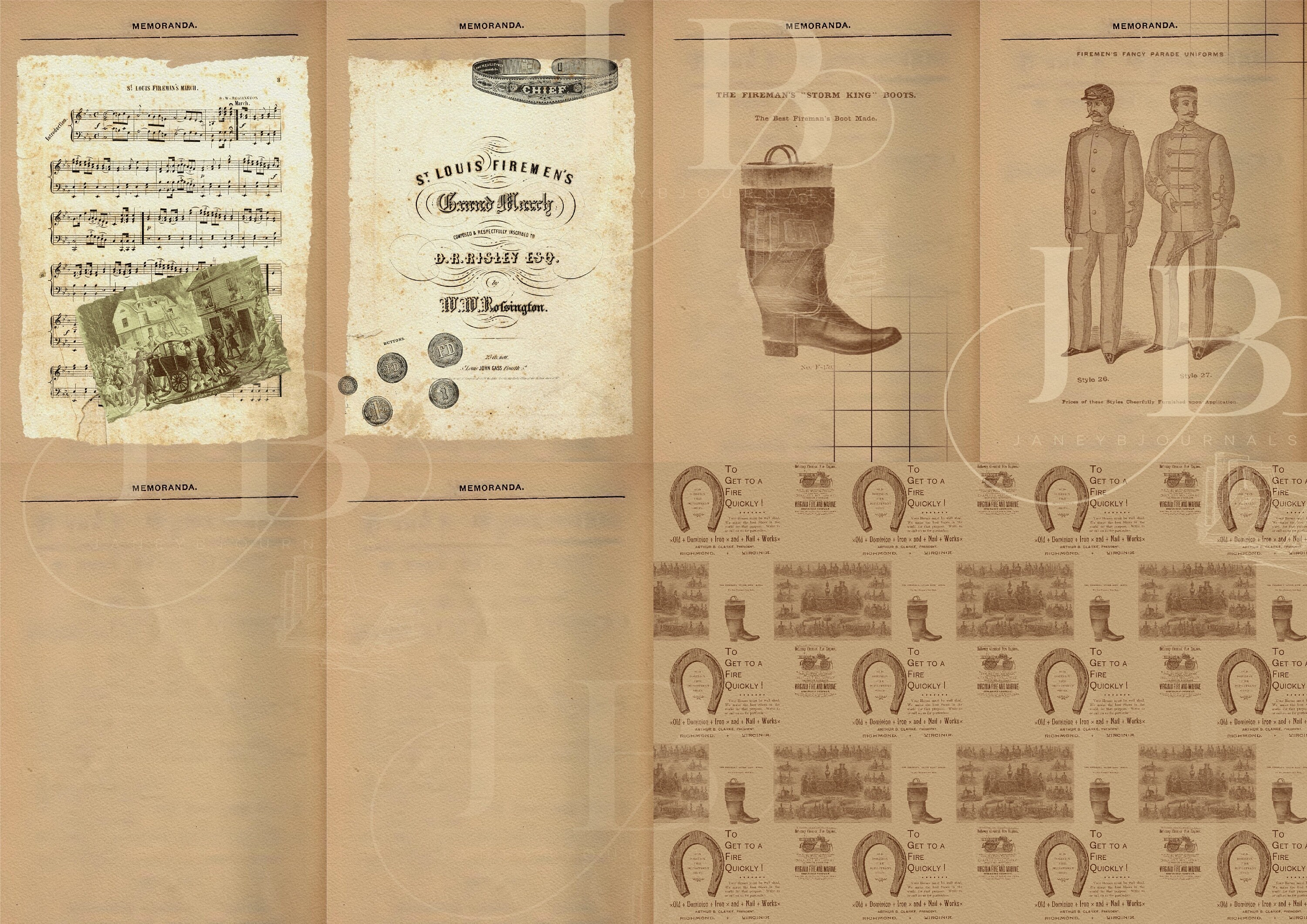 The Firefighters Journal a Printable Junk Journal Kit - Etsy