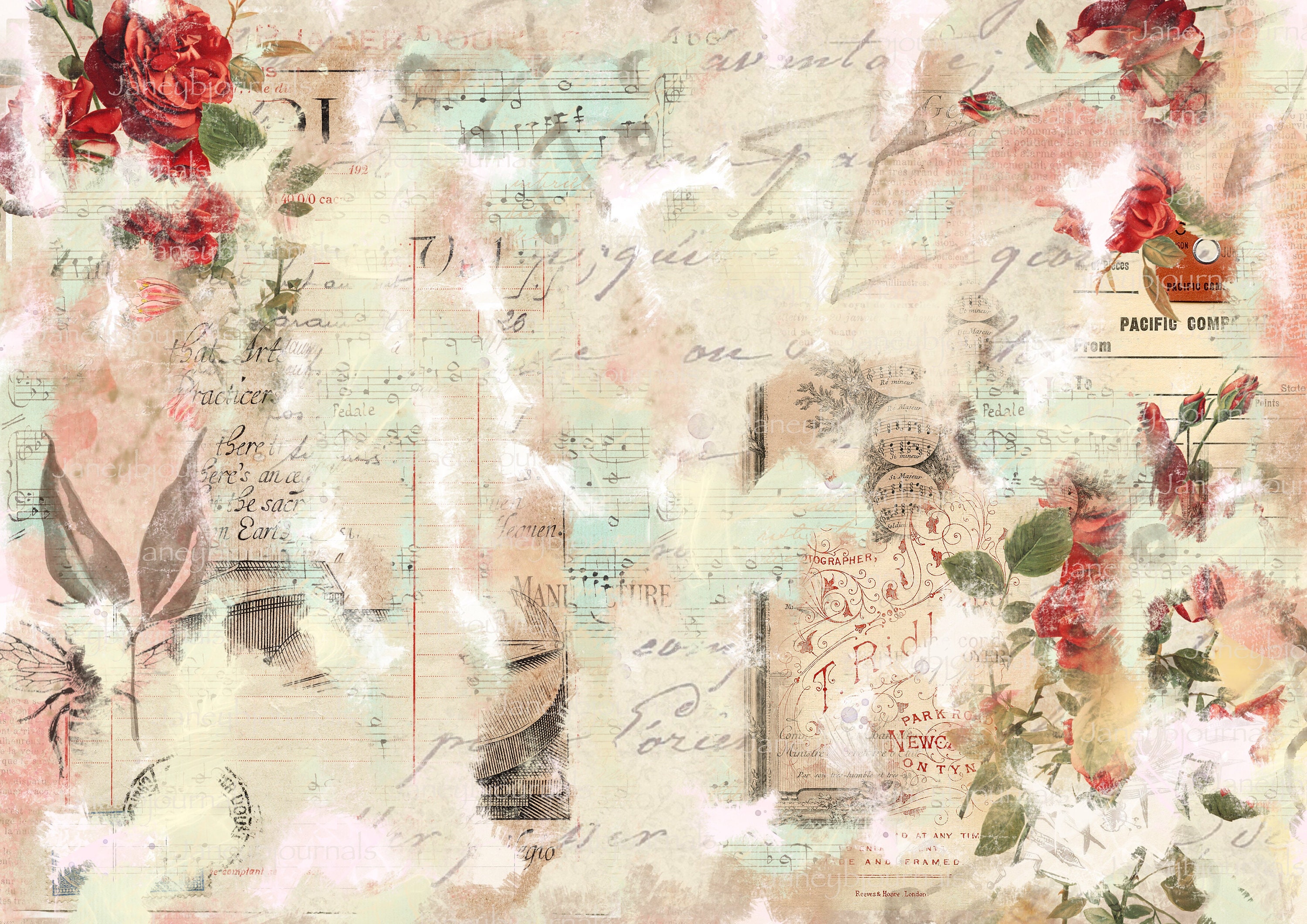 Junk Journal Papers Collage Toolkit Papers Accessory - Etsy