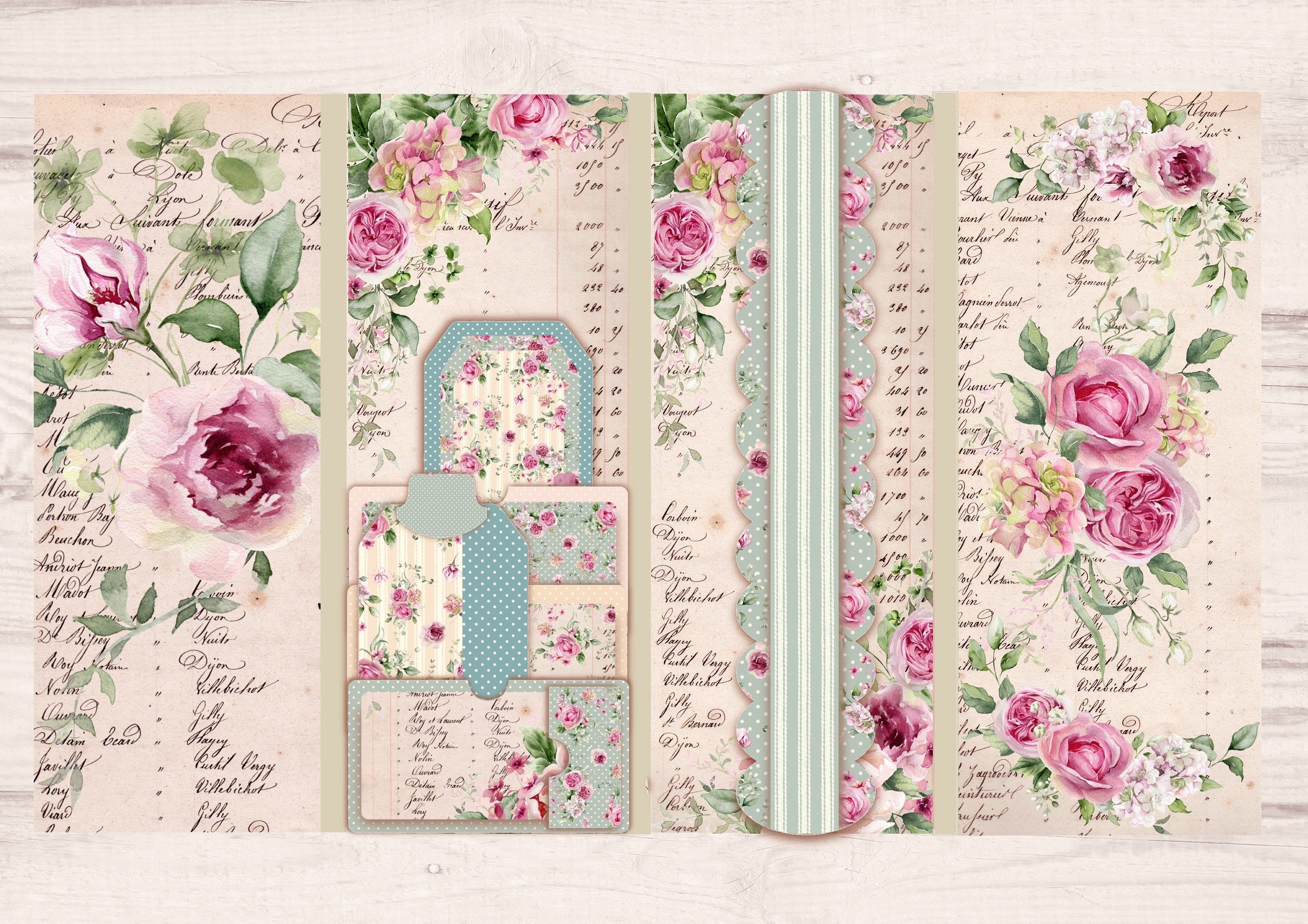 Tall Floral Folio 3 a Pretty Folio With so Many Options for - Etsy UK