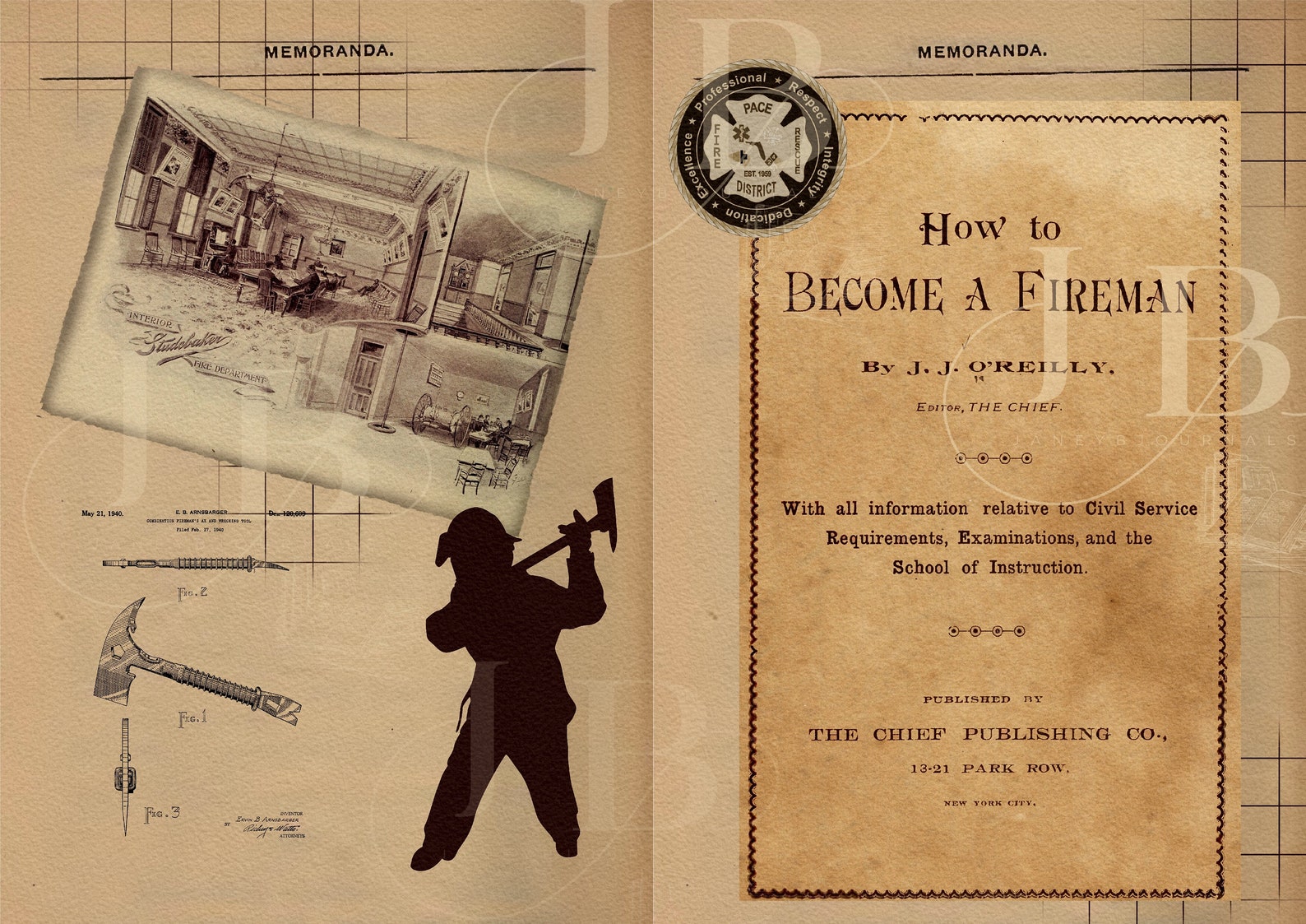 The Firefighters Journal a Printable Junk Journal Kit - Etsy