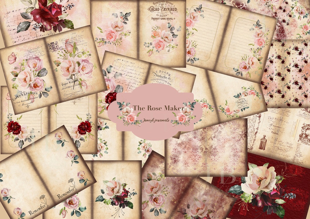 The Rose Maker, a Stunning Printable Junk Journal Kit, Paper and ...