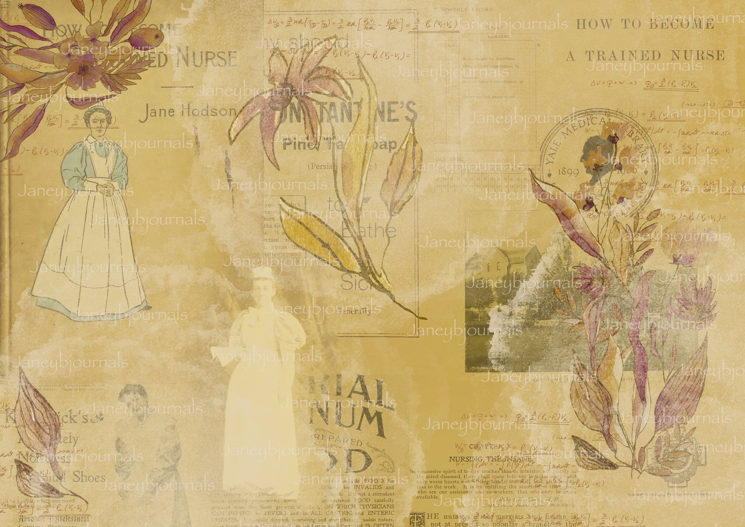 Beautiful Junk Journal Printable Kit The Nurse s Journal Etsy