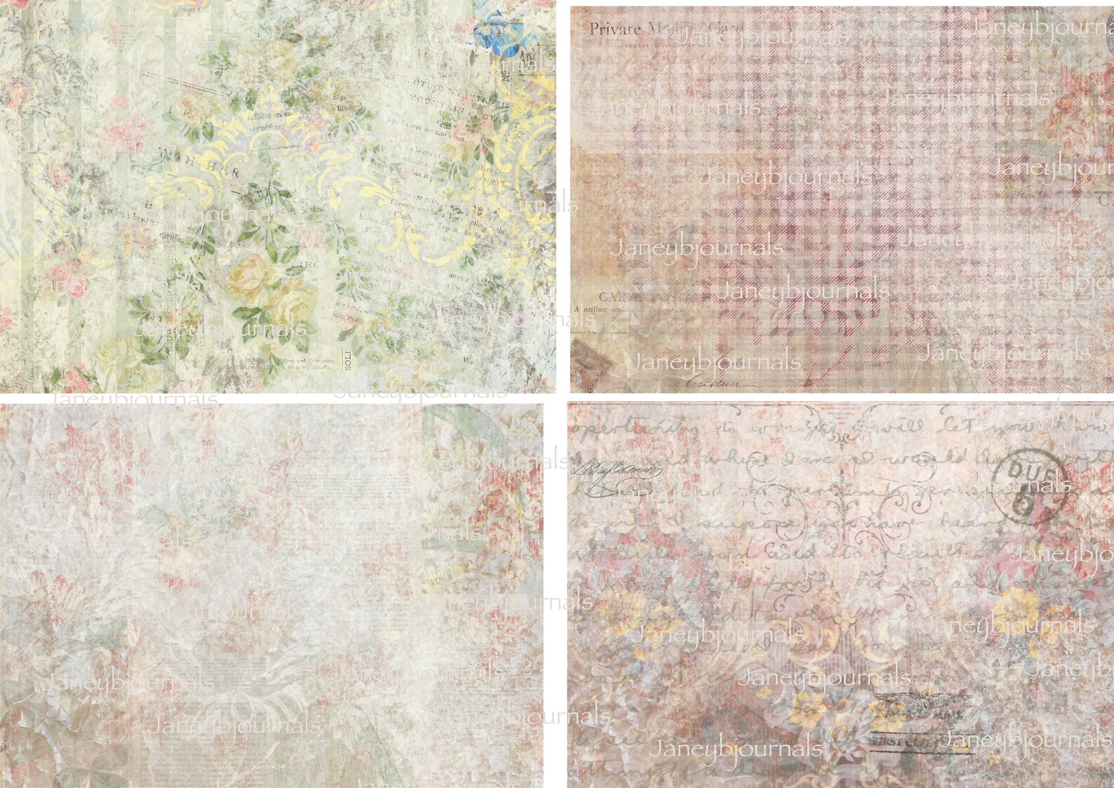 Junk Journal Collage Set28 Pages Papers and Ephemera - Etsy