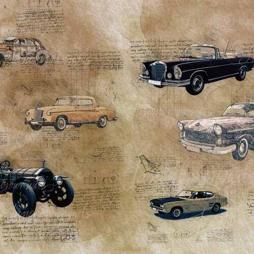 Classic Cars Junk Journal Kit - Etsy