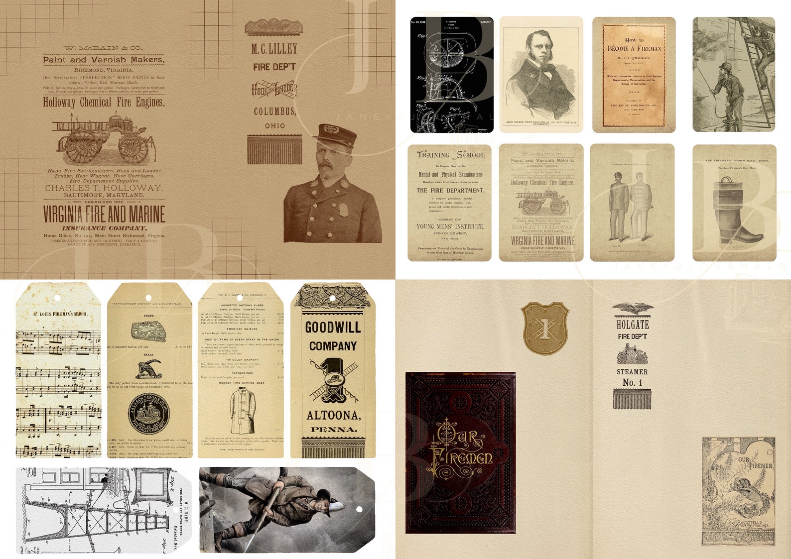 The Firefighters Journal a Printable Junk Journal Kit - Etsy