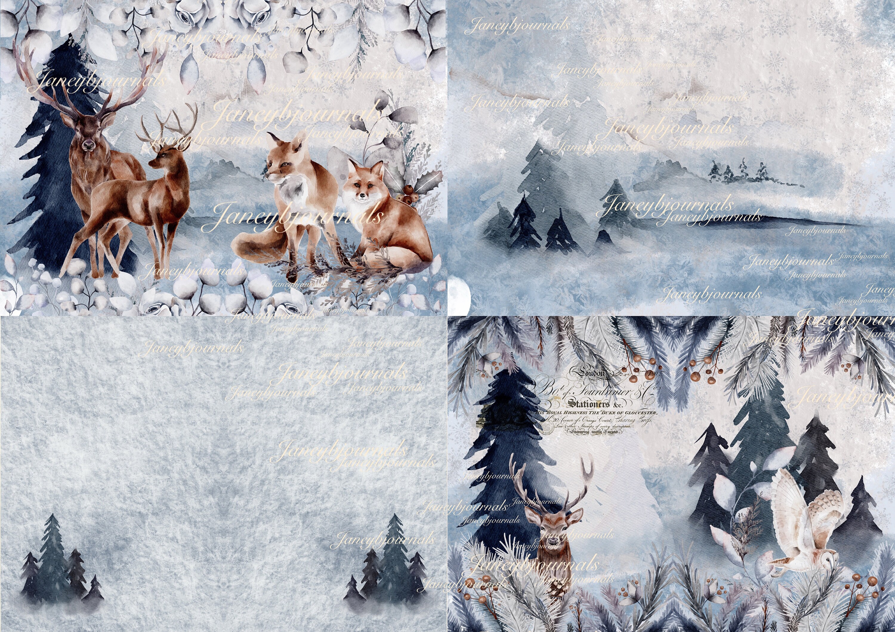 Woodland in Winter a Printable Junk Journal Kit Paper and | Etsy UK