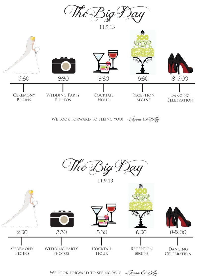 Wedding Guest Schedule/timeline Custom & Printable - Etsy