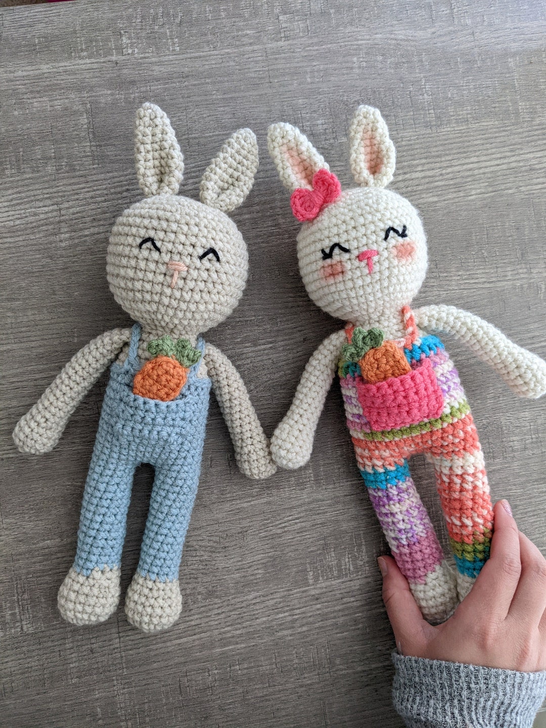 BUNNY IN OVERALLS Crochet Pattern - Digital Download - Amigurumi Bunny ...