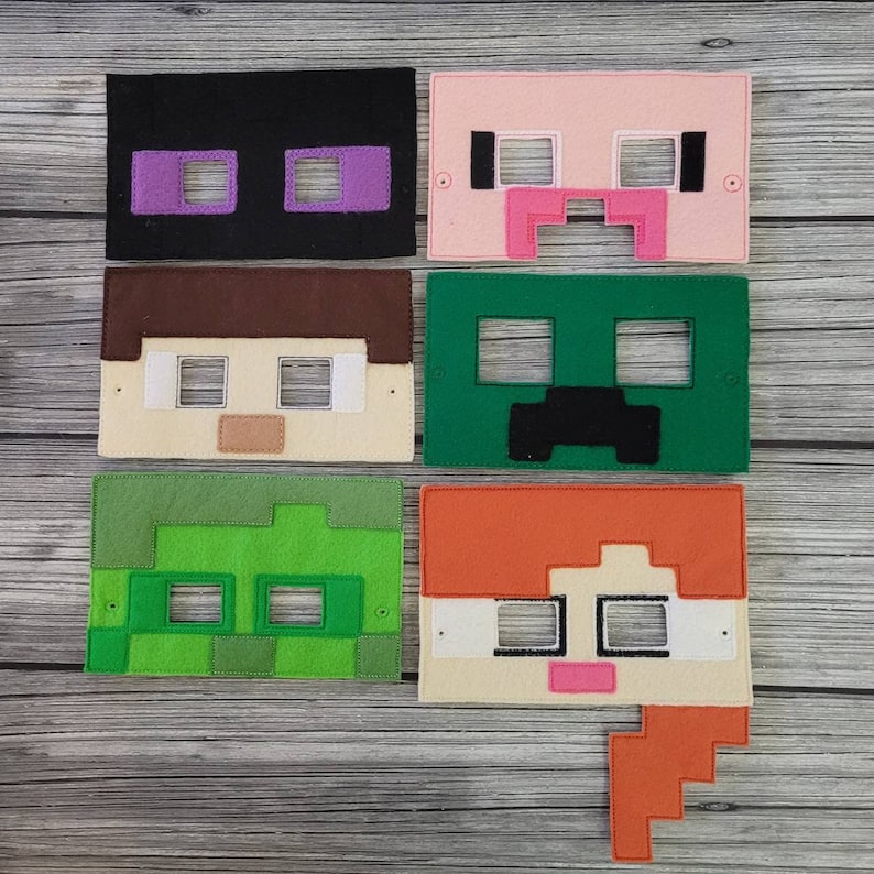 Gamer Mask-zombie Mask-pig Mask-alex Mask-steve Mask-creeper Mask ...