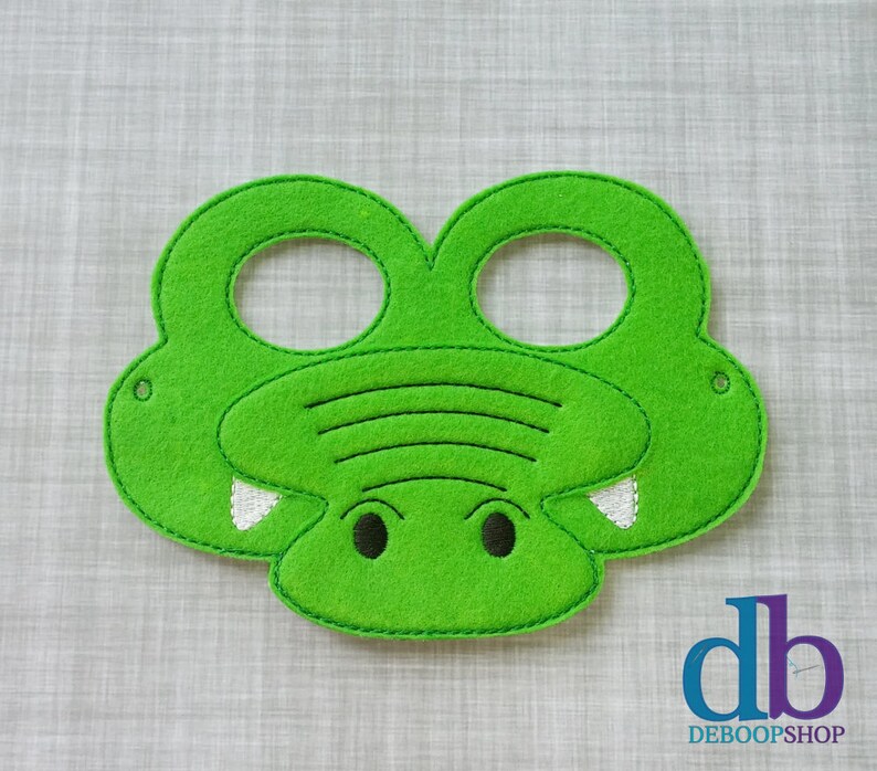 Crocodile Felt Embroidered Mask Kid & Adult Pretend Play | Etsy