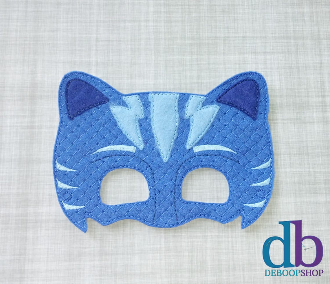 Cat Felt Embroidered Mask Blue Cat Mask Kid & Adult | Etsy