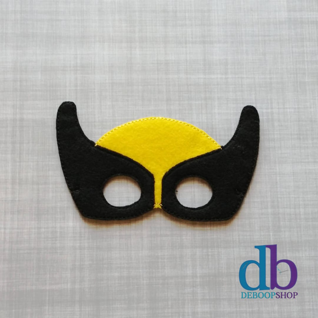 Wolverine Hero Felt Embroidered Mask - Kid & Adult - Pretend Play ...