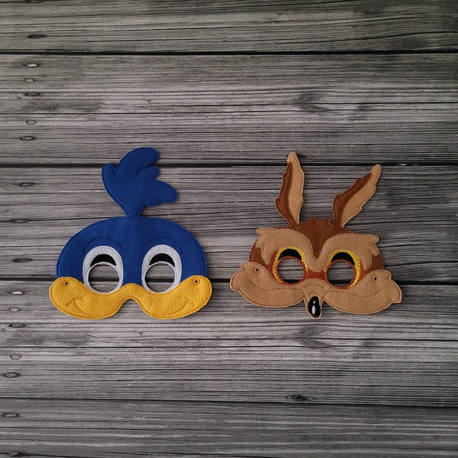Cartoon Classics Masks: Road Runner, Coyote, Tasmanian Devil - Handmade ...
