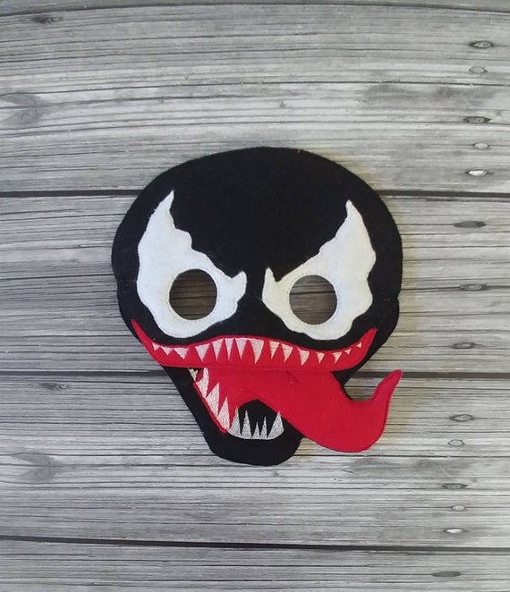 Venom Villain Felt Embroidered Mask Comic Book Villain | Etsy
