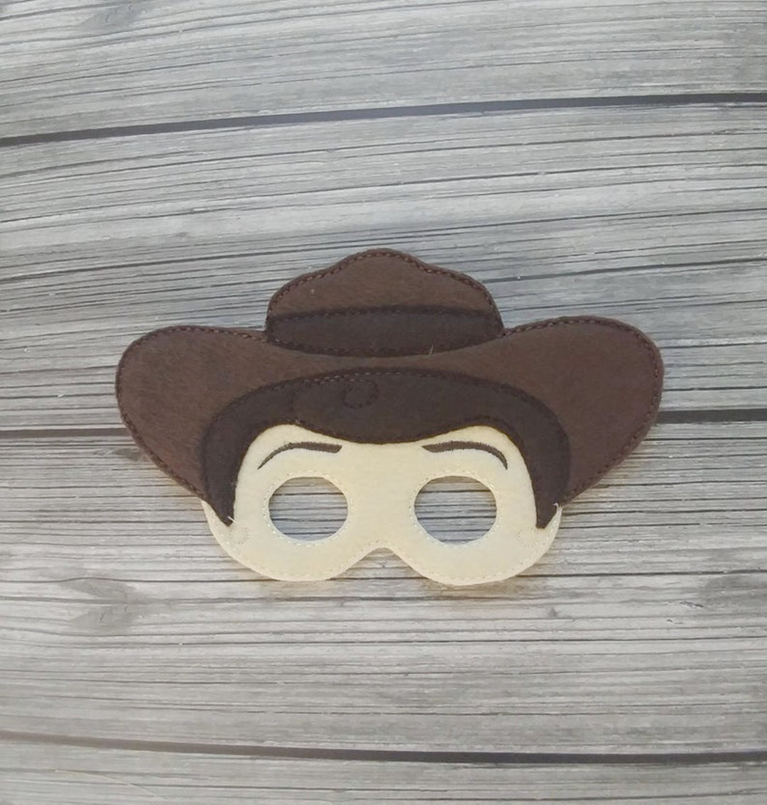 Cowboy Mask - Wooden Cowboy - Pretend Play - Storybook - Halloween Mask ...