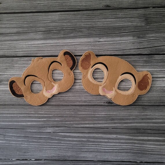 Lion Felt Embroidered Masks Lion Couple King of Lions - Etsy
