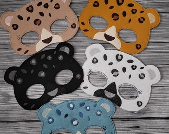 Snow Leopard Printable Mask White Leopard Animal Masks Halloween Party ...