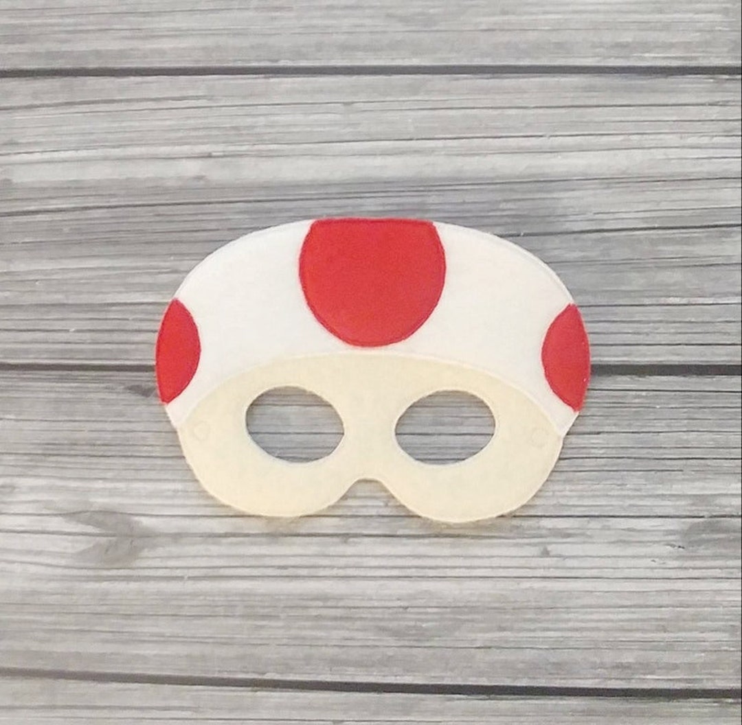 Mushroom Embroidered Felt Mask -toad Mask - Kid & Adult Mask - Pretend ...