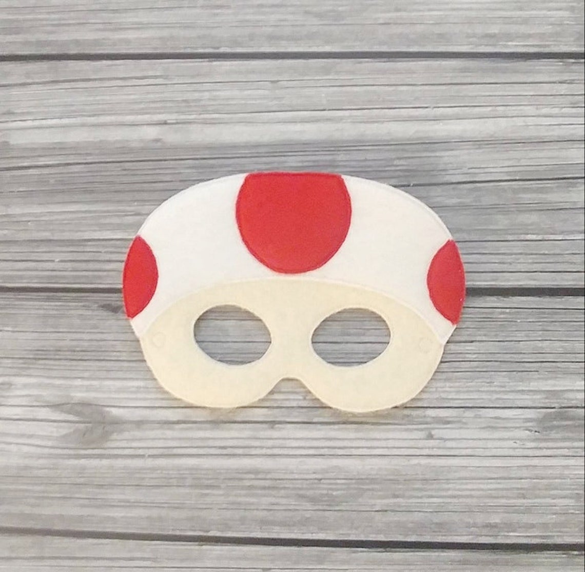 Mushroom Embroidered Felt Mask toad Mask Kid & Adult Mask - Etsy