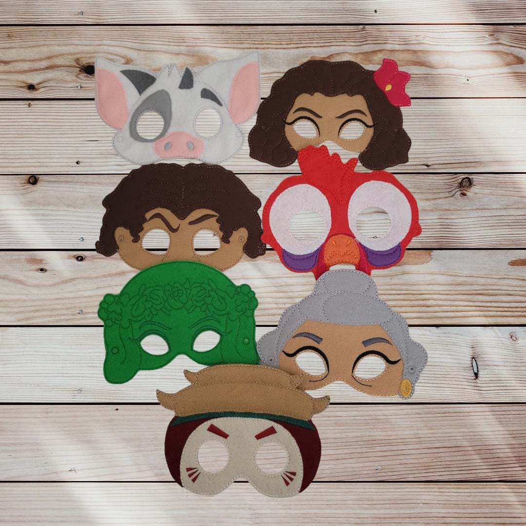 Island Princess Pretend Play Masks -island Pig - Island Chicken ...