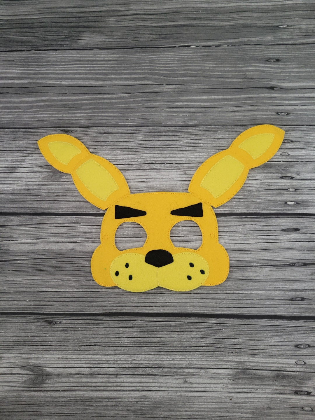 Yellow Bunny Felt Mask: Embroidered Bunny Costume, Creative Play ...