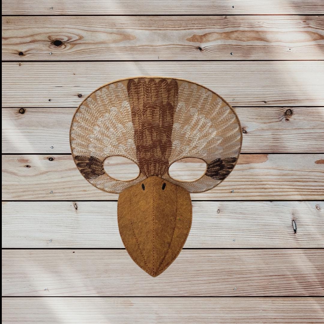 Kookaburra Play Mask - Animal Pretend Mask - Bird Mask - Breakfast Bird ...