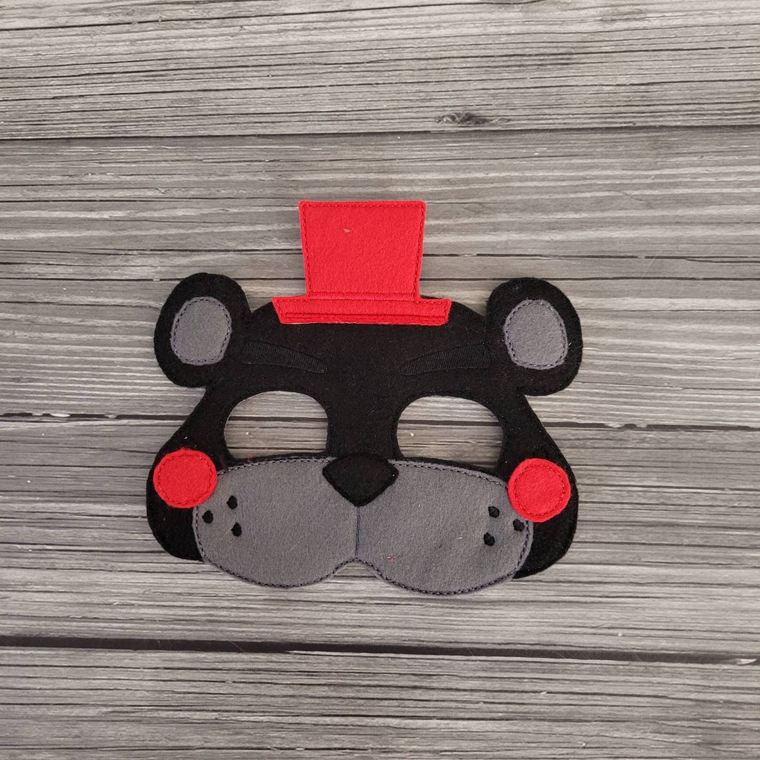 Lefty Felt Embroidered Mask rockstar Freddy Mask Black Bear Mask FNAF ...