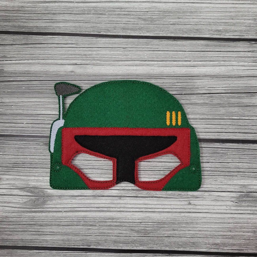 Boba Fett Inspired Felt Embroidered Mask -bounty Hunter Mask - Kid ...