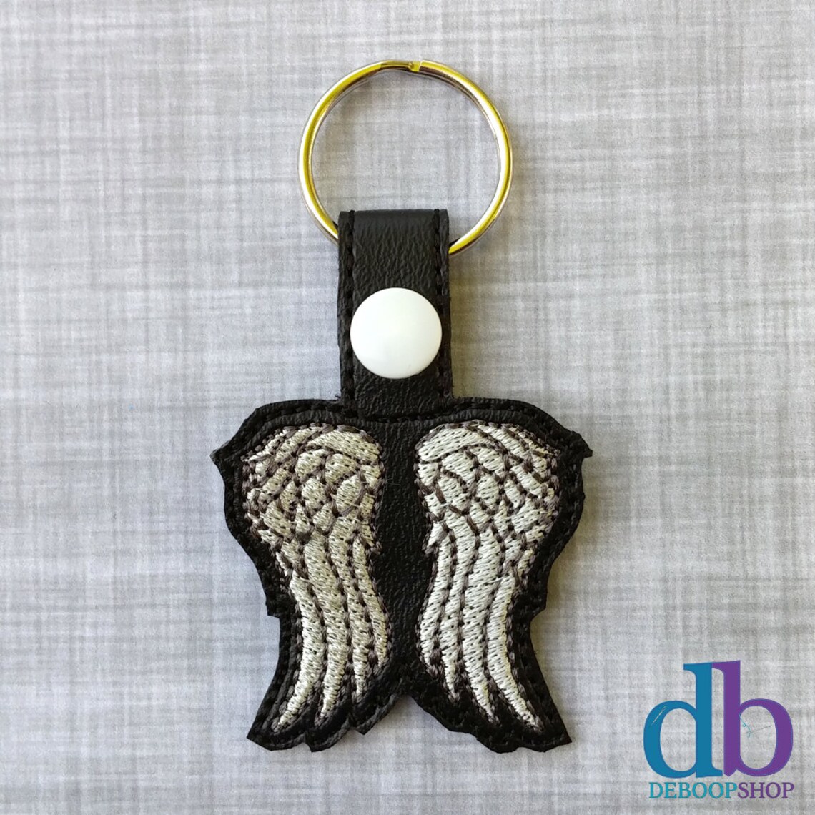 Daryl Wings Keychain TWD Embroidered Key Fob Zipper Pull | Etsy
