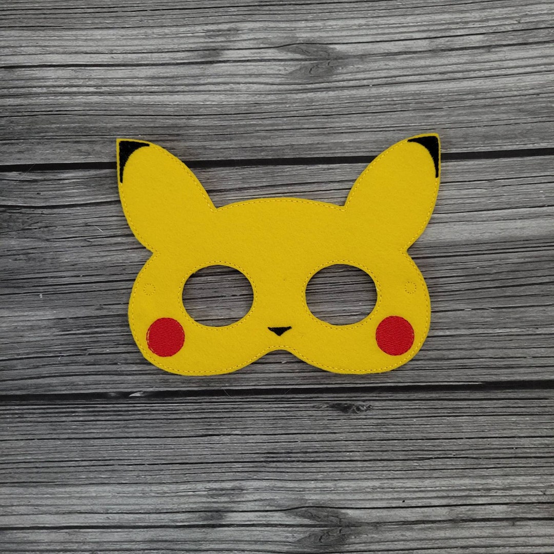 Pika Felt Embroidered Mask Kid & Adult Pretend Play Halloween Costume ...