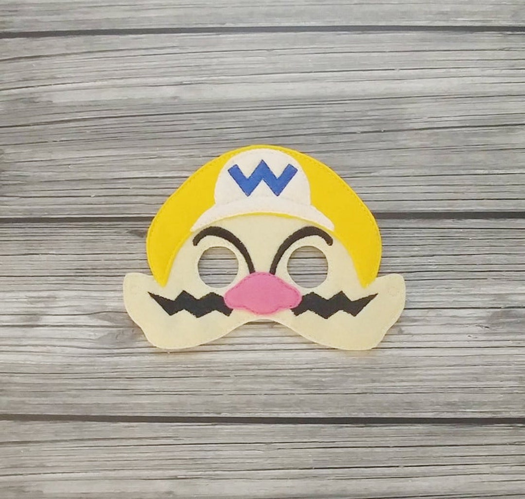 Wario Felt Embroidered Mask - Kid & Adult - Pretend Play - Halloween ...