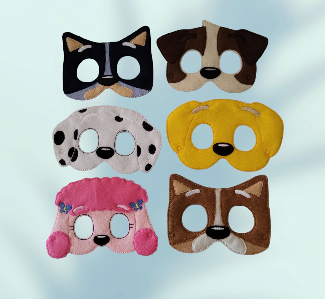 Blue Heeler Dog Play Masks - Dog Masks - Cartoon - Pretend Play Mask ...