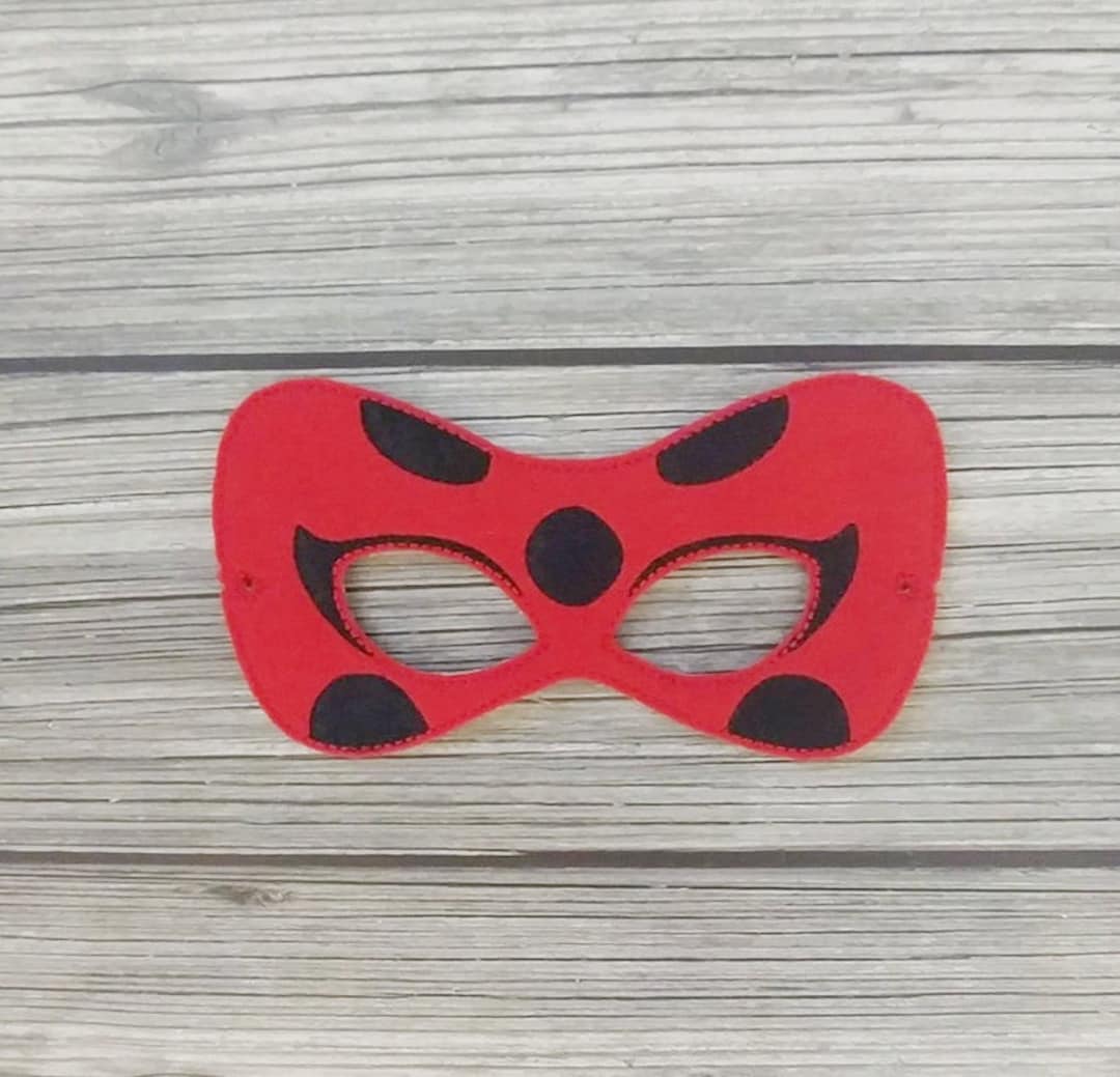 Ladybug Felt Embroidered Mask - Insect Mask - Kid & Adult - Pretend ...