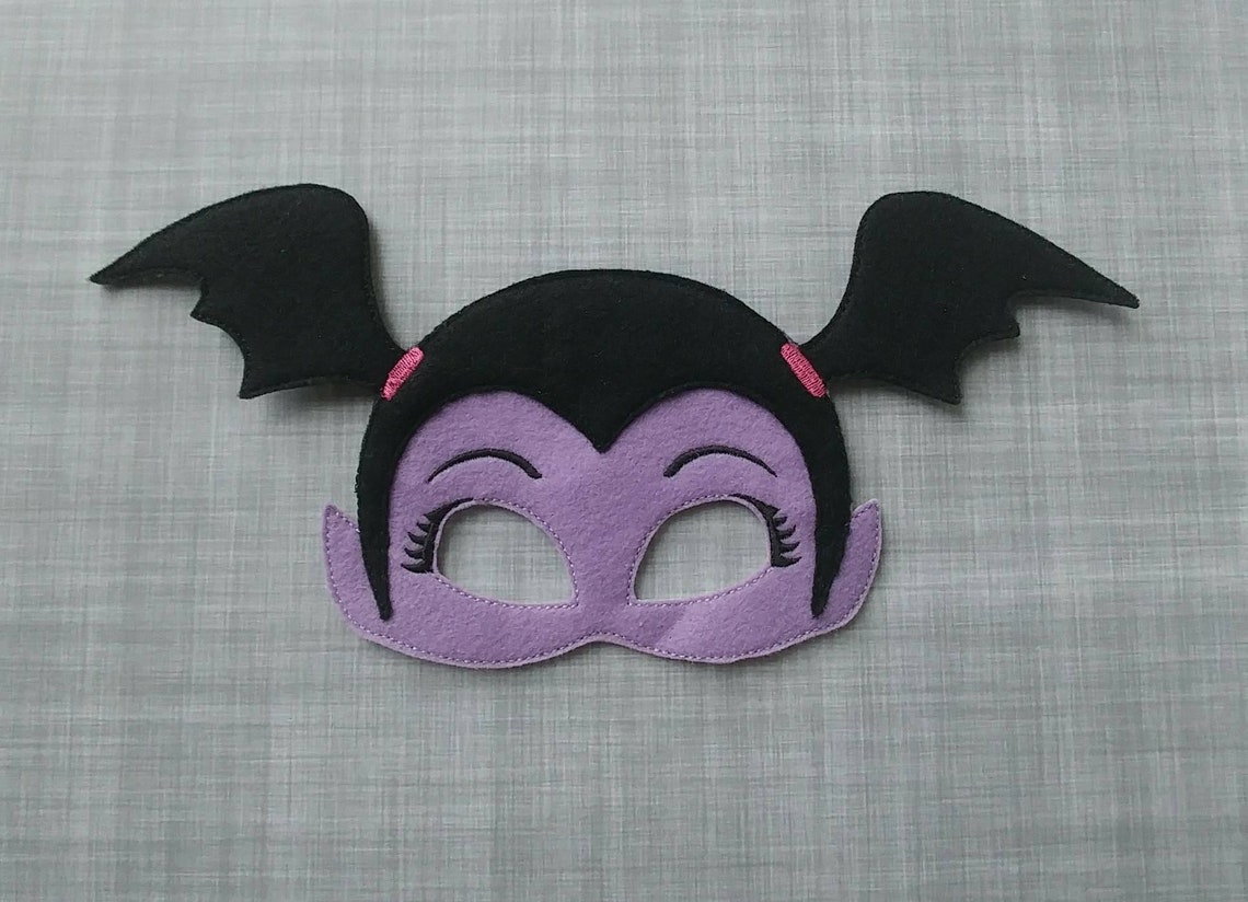 Vampire Girl Felt Embroidered Mask Dress-up Mask for Kid & | Etsy