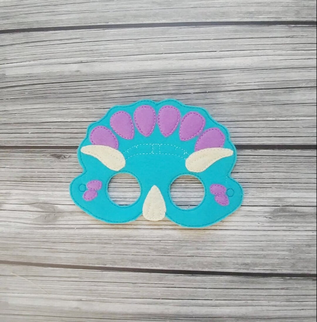 Felt Triceratops Mask - Kids Dinosaur Costume, Pretend Play - Etsy