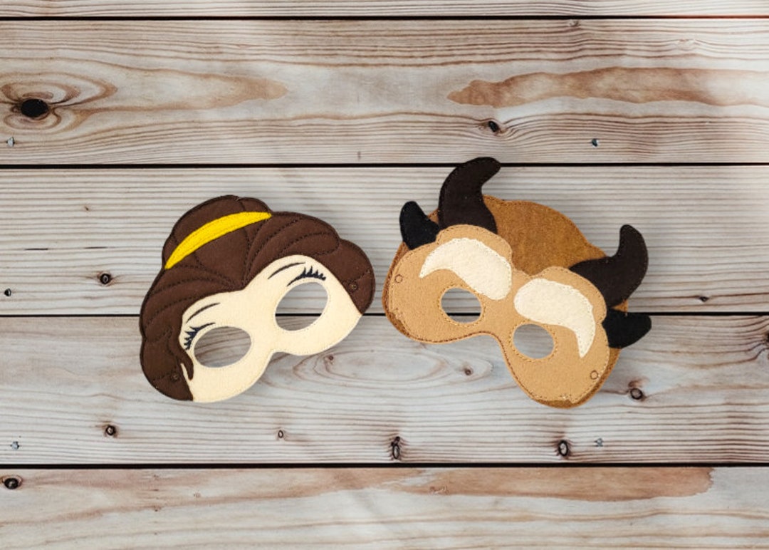 Belle and Beast Mask Set - Fairy Tale Dress-up - Pretend Play - Etsy