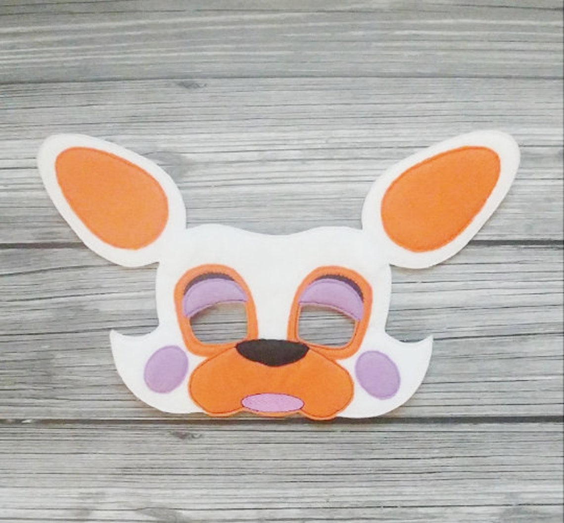 Funtime Foxy Felt Embroidered Mask Lolbit Mask FNAF Mask | Etsy